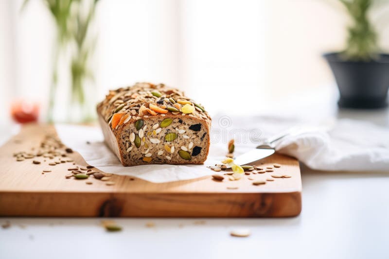 Multigrain Sourdough Bread with Seeds and Nuts on Top Stock Photo ...