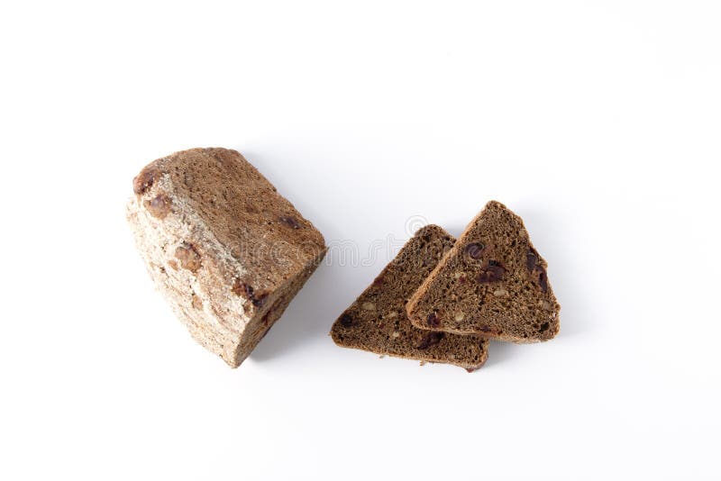 Multigrain Triangular Bread on a White Background. Two Pieces and a ...