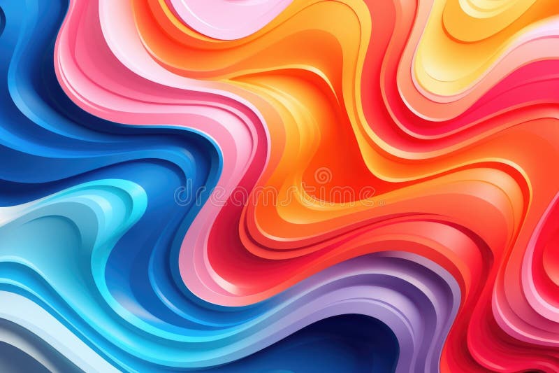 Multilayer Colored Texture Gradient Banner. Texture of Colorful Wavy ...