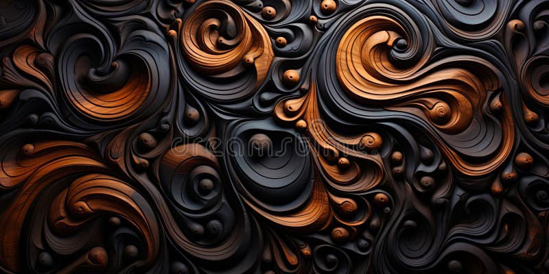 Multilayer and Complex Patterns on the Wood of Black Wood, Like the ...