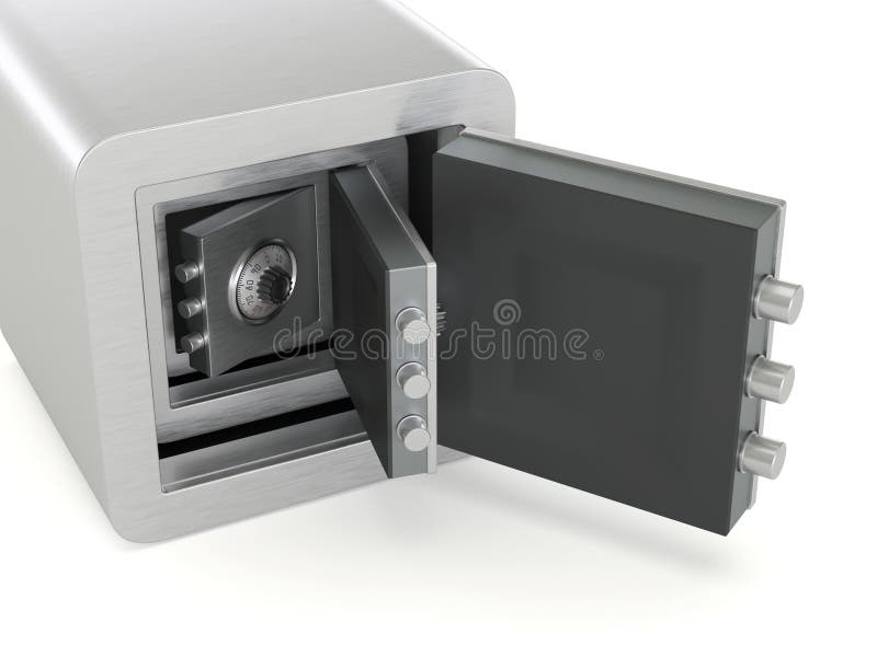 Open Safe Box with Gold Bars Inside Stock Illustration - Illustration ...