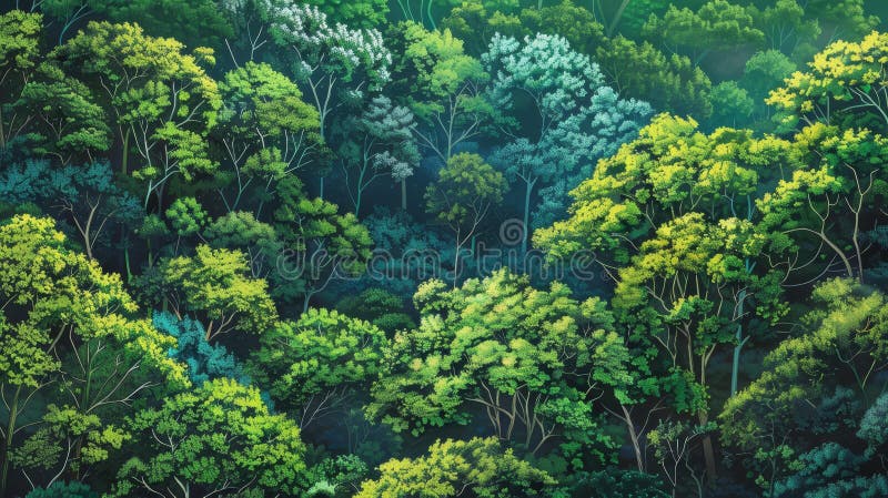 A Multilayered Forest Canopy Creating Diverse Ecosystems Stock ...