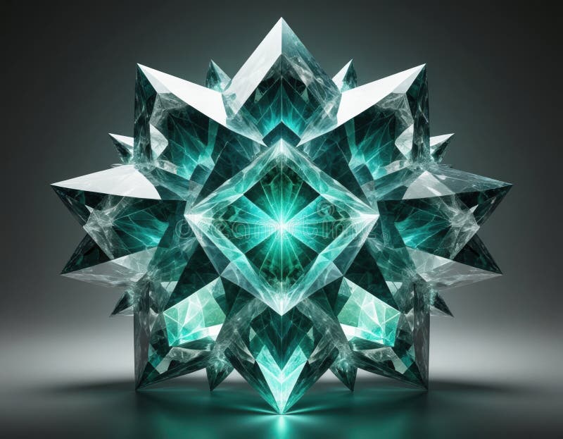 Multilayered Geometric Shape with Glowing Crystalline Structure. Stock ...