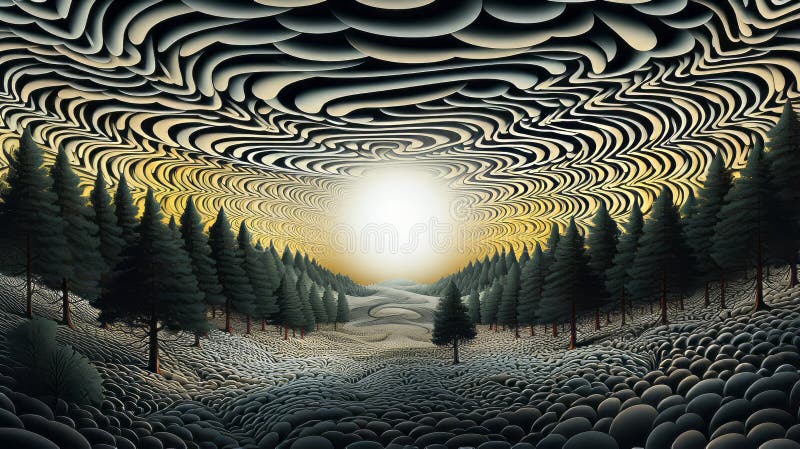 Multilayered Perception Scene Illusion Stock Illustration ...