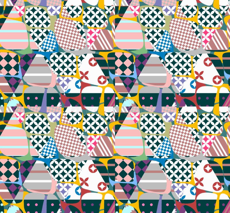 Multilayered Seamless Patchwork Background. Beautiful Abstract Pattern ...