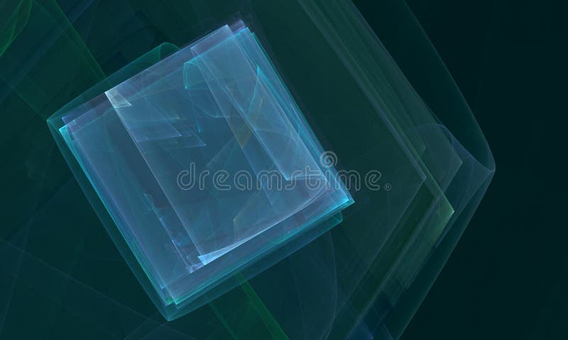 Multilayered Translucent Sheets in Blue Green Hues in Dark Space. Stock ...