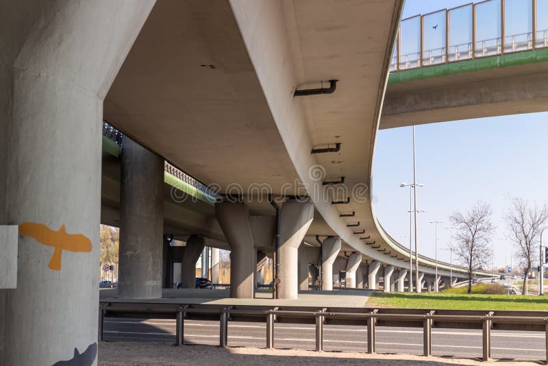 Multilevel Junction Road. View from Bottom Level. Editorial Stock Image ...