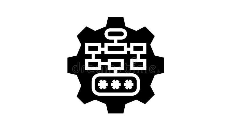 Multilevel Password Glyph Icon Animation Stock Video - Video of safe ...