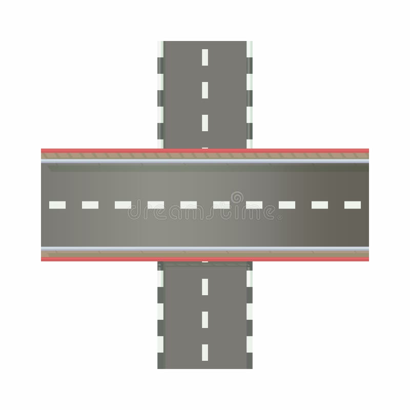Road Intersection Icon, Outline Style Stock Vector - Illustration of ...