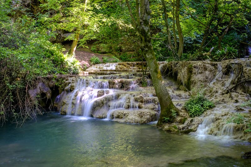 Multilevel Waterfall on a Rocky Terrain 1 Stock Photo - Image of park ...