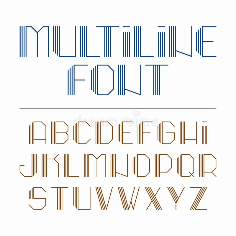 Multiline font, alphabet stock vector. Illustration of colorful - 44398811