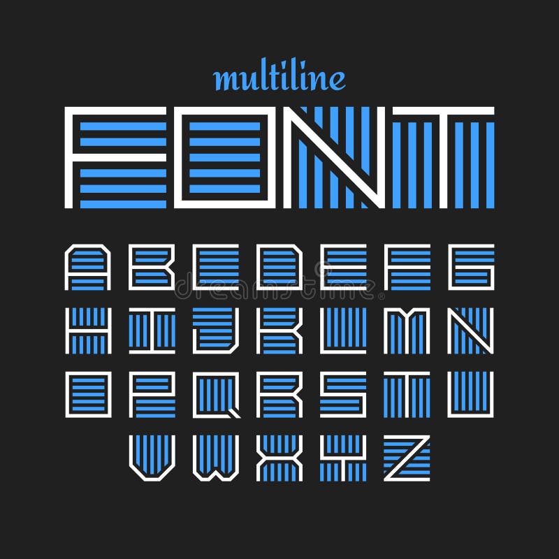 Multiline font stock vector. Illustration of style, cool - 76765551