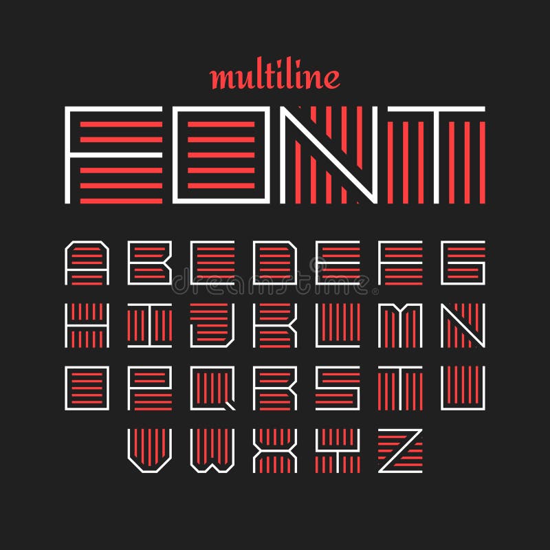 Multiline font stock vector. Illustration of style, cool - 76765551