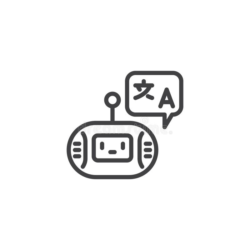 Multilingual Chatbot Line Icon Stock Vector - Illustration of message ...