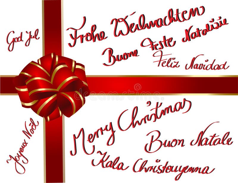 Multilingual Christmascard stock vector. Illustration of greetingcard ...