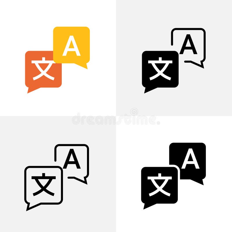 Multilingual English Different Flat Translate Icon Language Service ...