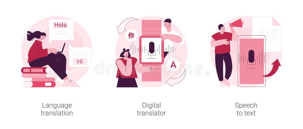 Multilingual Mobile Application Abstract Concept Vector Illustrations ...