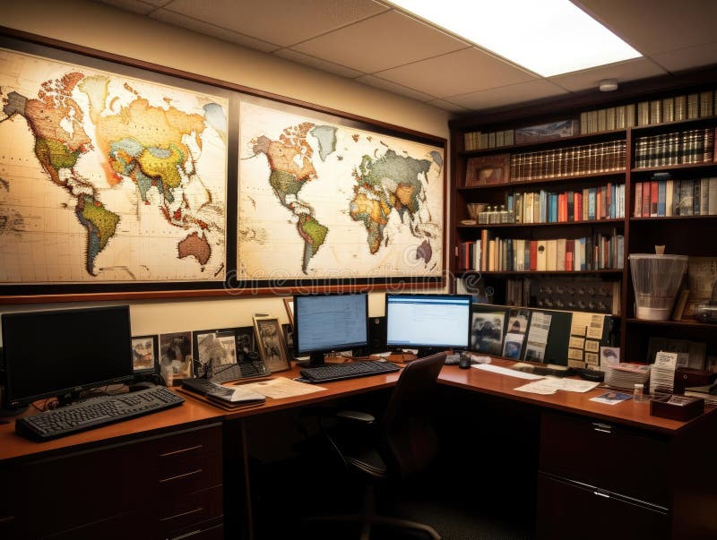 Multilingual Office with Global Connections Stock Illustration ...