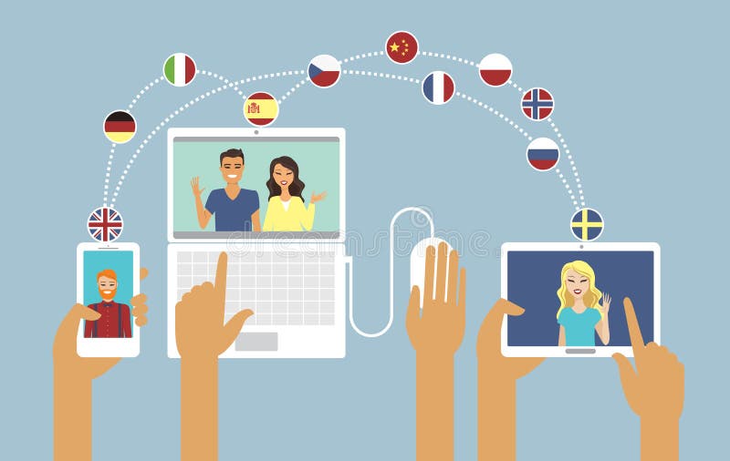 Multilingual Online Communication Concept Stock Vector - Illustration ...