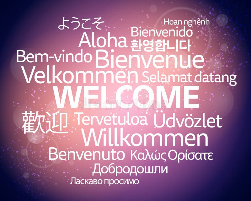A Multilingual Welcome Background Stock Vector - Illustration of ethnic ...
