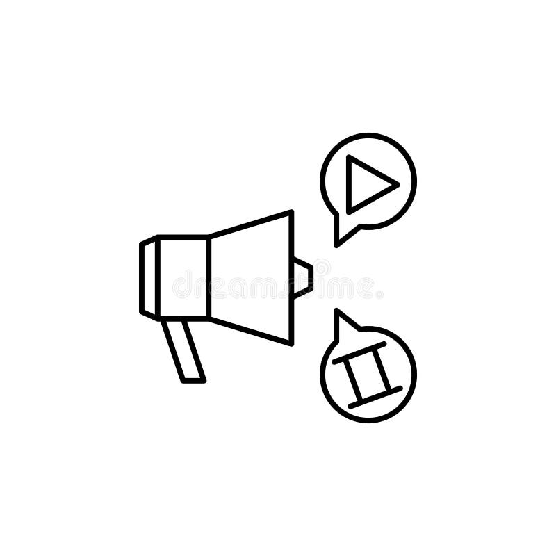 Multimedia Announcement Icon. Element of Video Products Outline Icon ...
