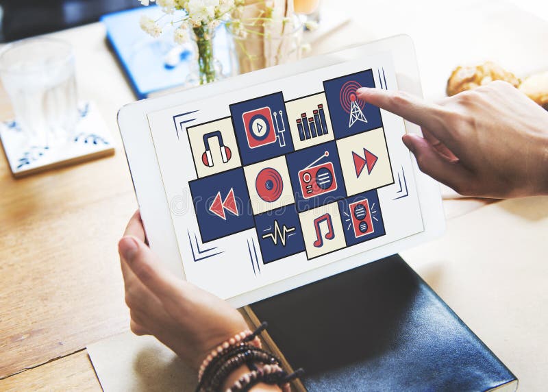 Multimedia Application Gadget Entertainment Concept Stock Photo - Image ...