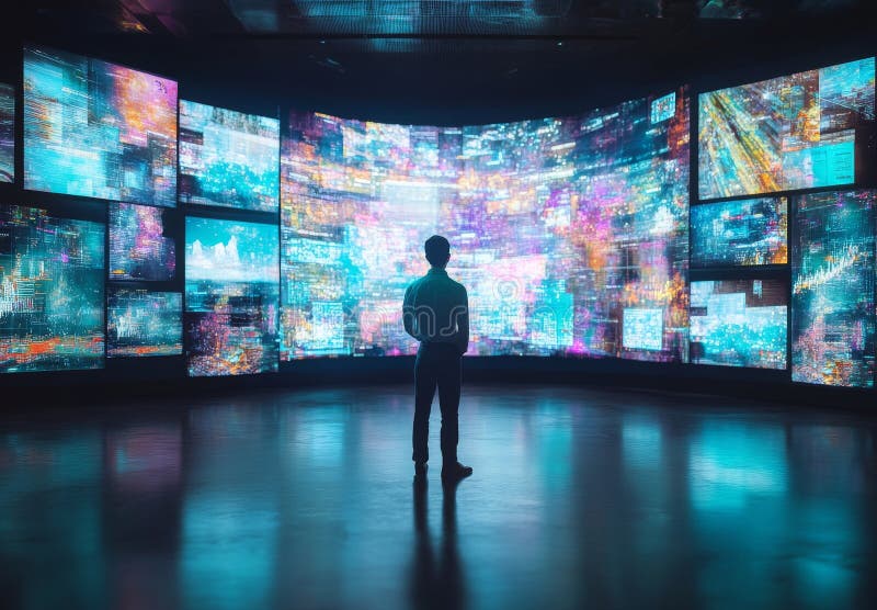 A Multimedia Background Created Using Various Channel Images, Web ...