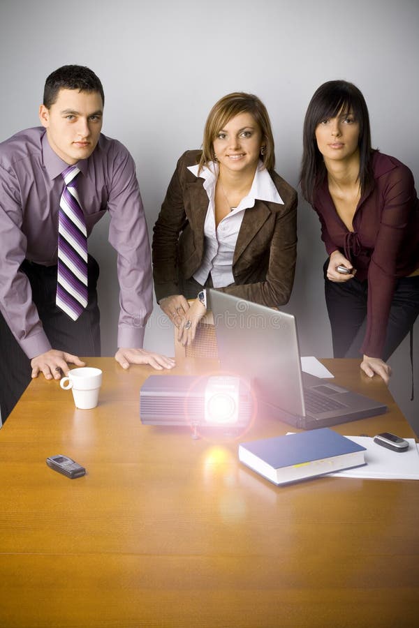 Multimedia Business Presentation Stock Photo - Image of group ...