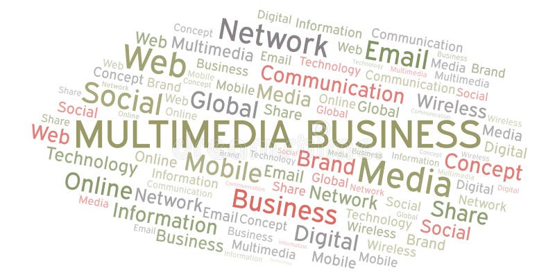 Multimedia Business Word Cloud Stock Illustration - Illustration of ...