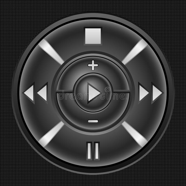 Multimedia button stock vector. Illustration of black - 16776194