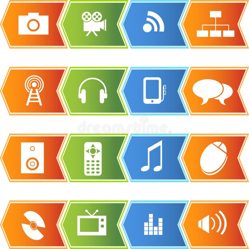 Multimedia Buttons: Shiny Round Stock Vector - Illustration of eject ...