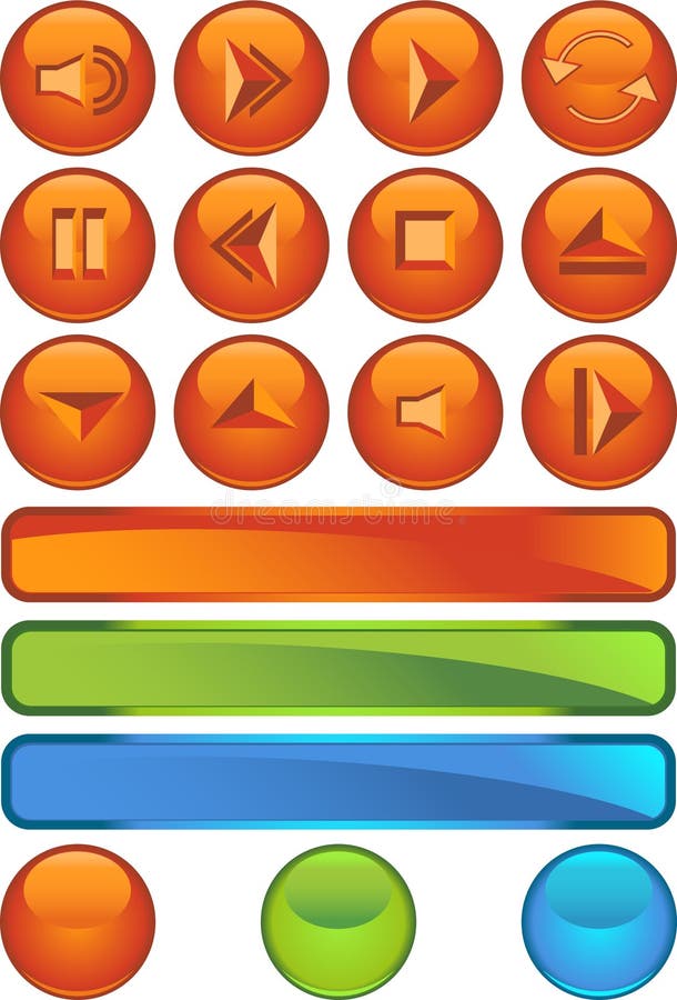 Multimedia Buttons - Wheel stock vector. Illustration of controls - 9488639