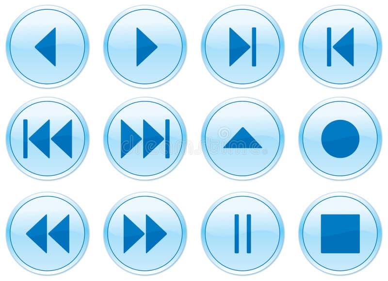 Buttons CD Player Blue stock vector. Illustration of player - 2264134
