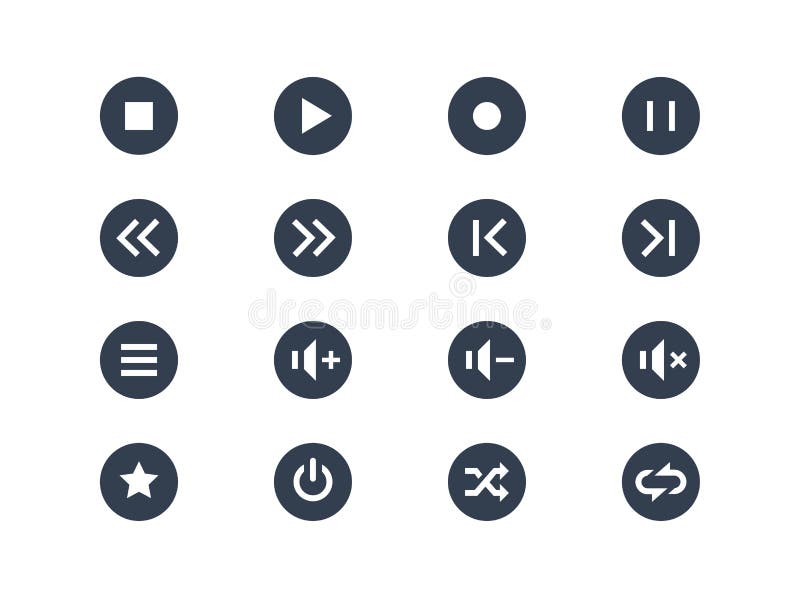 Multimedia buttons stock vector. Illustration of pause - 47042134