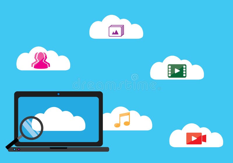 Multimedia cloud computing stock vector. Illustration of management ...