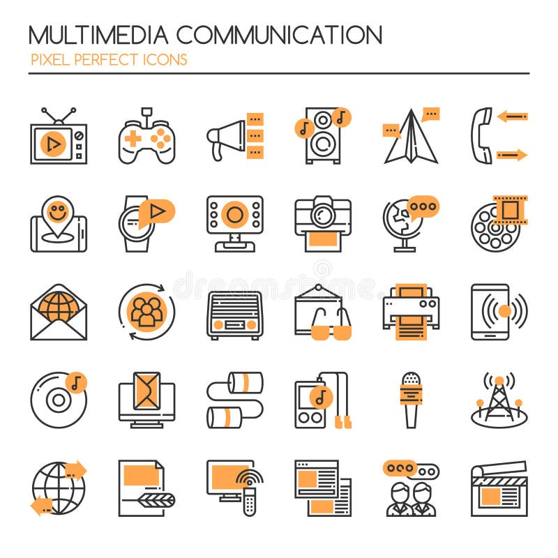Multimedia and Communication Stock Illustration - Illustration of ...