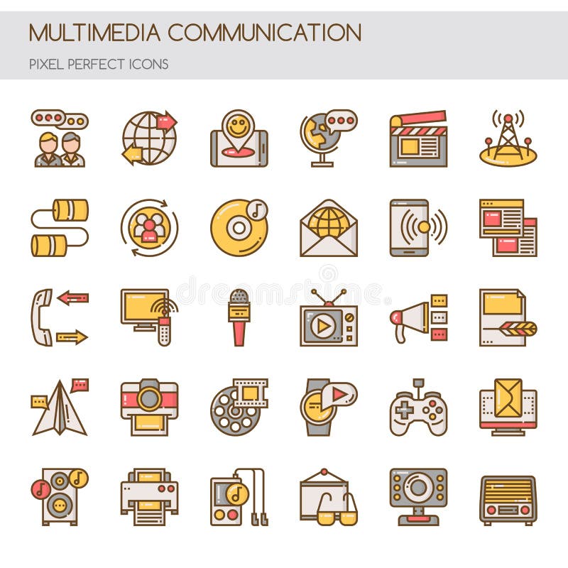 Multimedia and Communication Stock Illustration - Illustration of radio ...