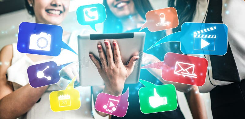 Multimedia and Computer Applications Concept Stock Image - Image of ...