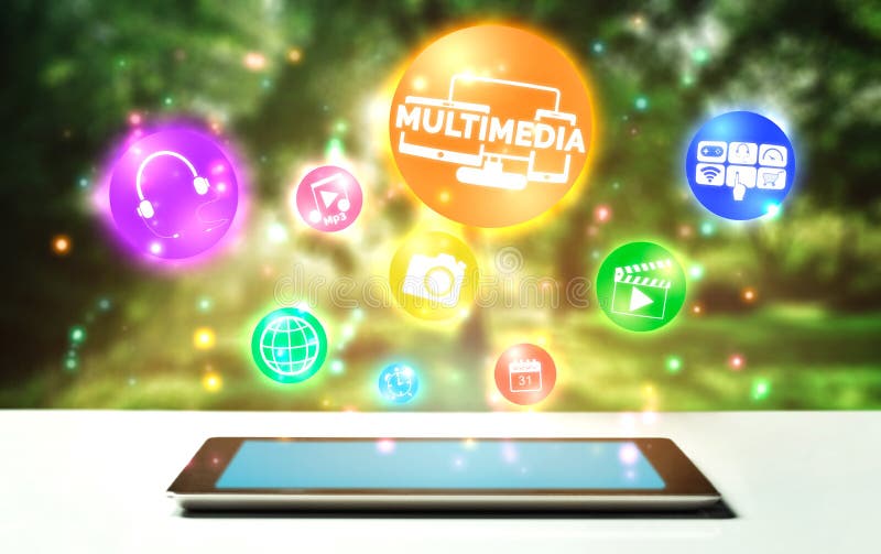 Multimedia and Computer Applications Concept Stock Image - Image of ...