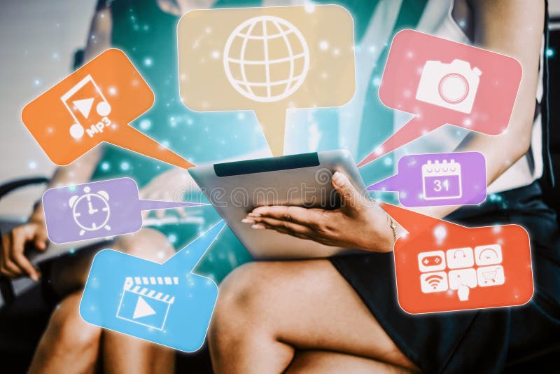 Multimedia and Computer Applications Concept Stock Image - Image of ...