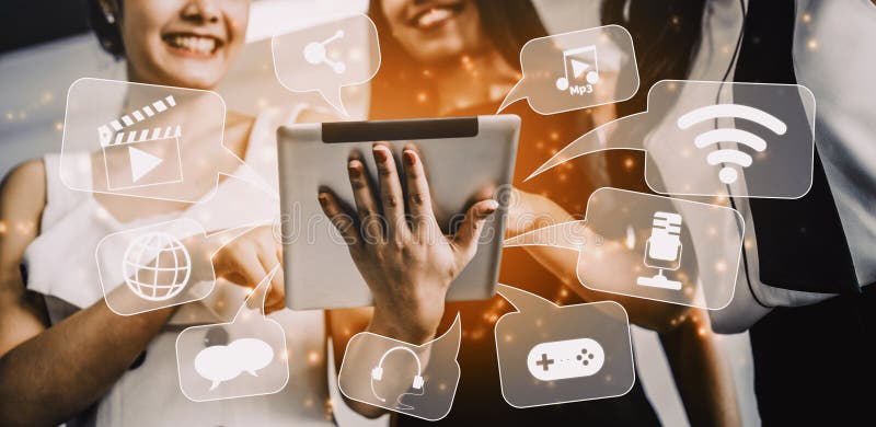 Multimedia and Computer Applications Concept Stock Image - Image of ...