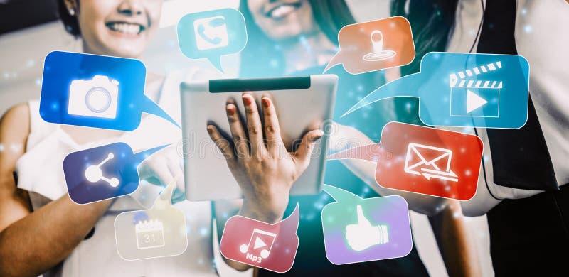 Multimedia and Computer Applications Concept Stock Image - Image of ...