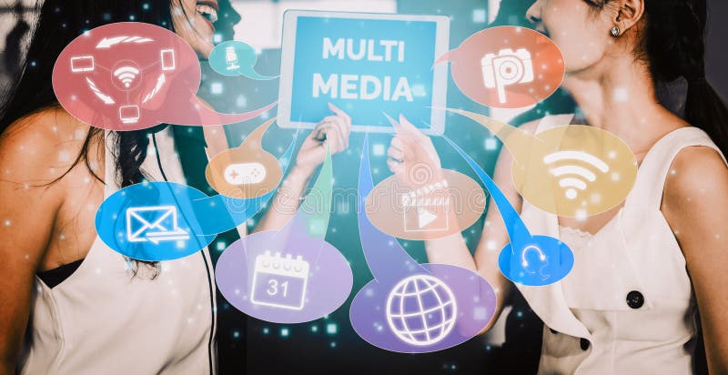 Multimedia and Computer Applications Concept Stock Image - Image of ...