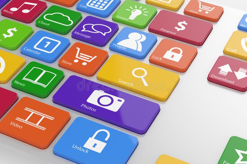 Multimedia Computer Keyboard Stock Illustration - Illustration of ...