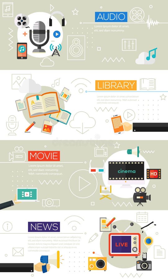 Multimedia Concept Collection Stock Vector - Illustration of ...