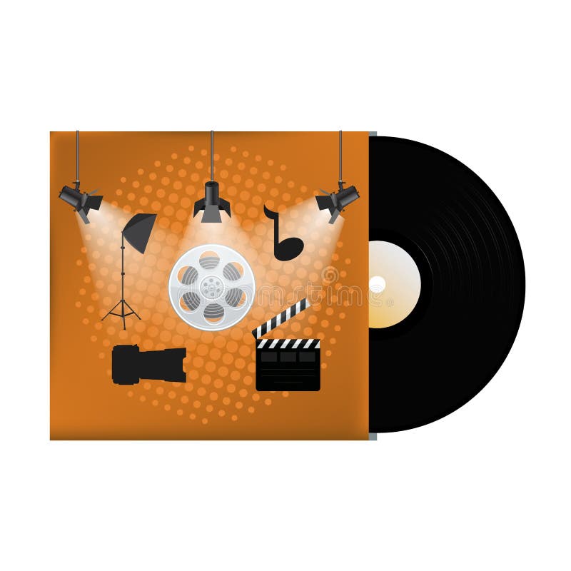 Multimedia Concept Poster Design on Vinyl Cover Stock Vector ...