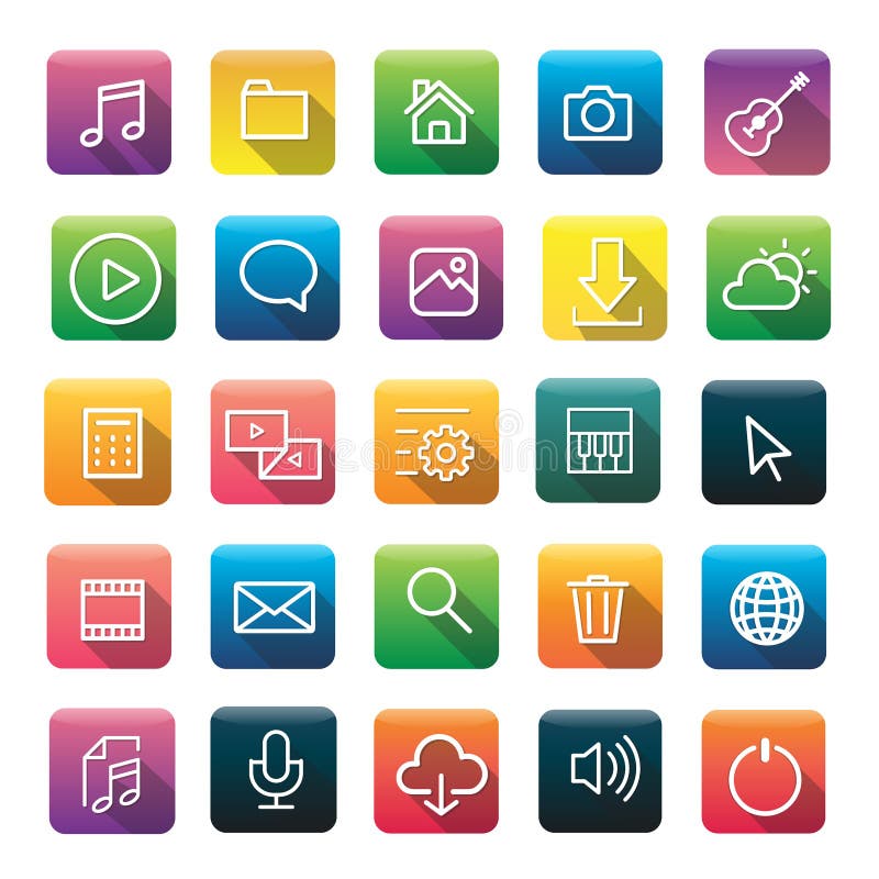 Multimedia Connection Application Content Icon Concept Stock Vector ...
