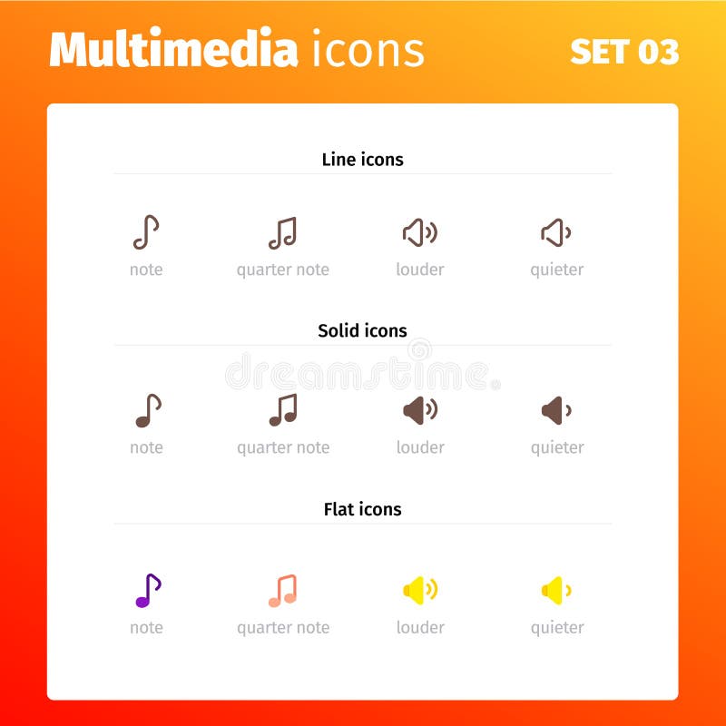 Multimedia Control Icons for Website and Applications Stock ...