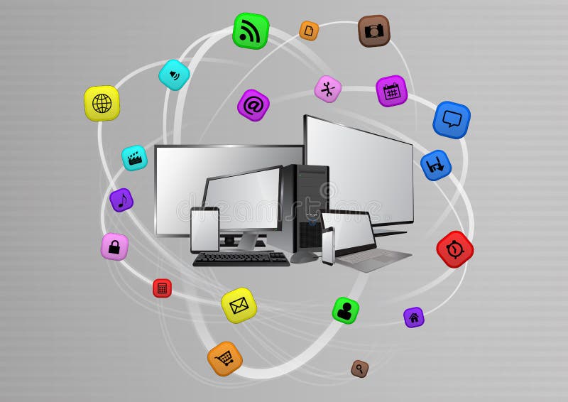 Multimedia laptop stock vector. Illustration of interface - 34826622