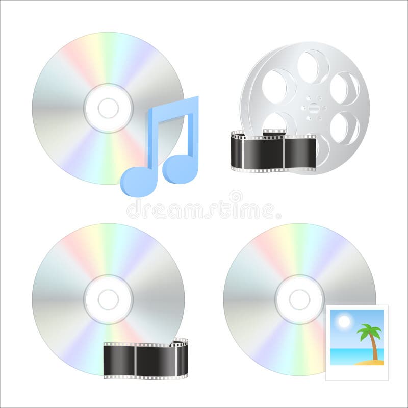 Multimedia disk icons stock vector. Illustration of disk - 51531985